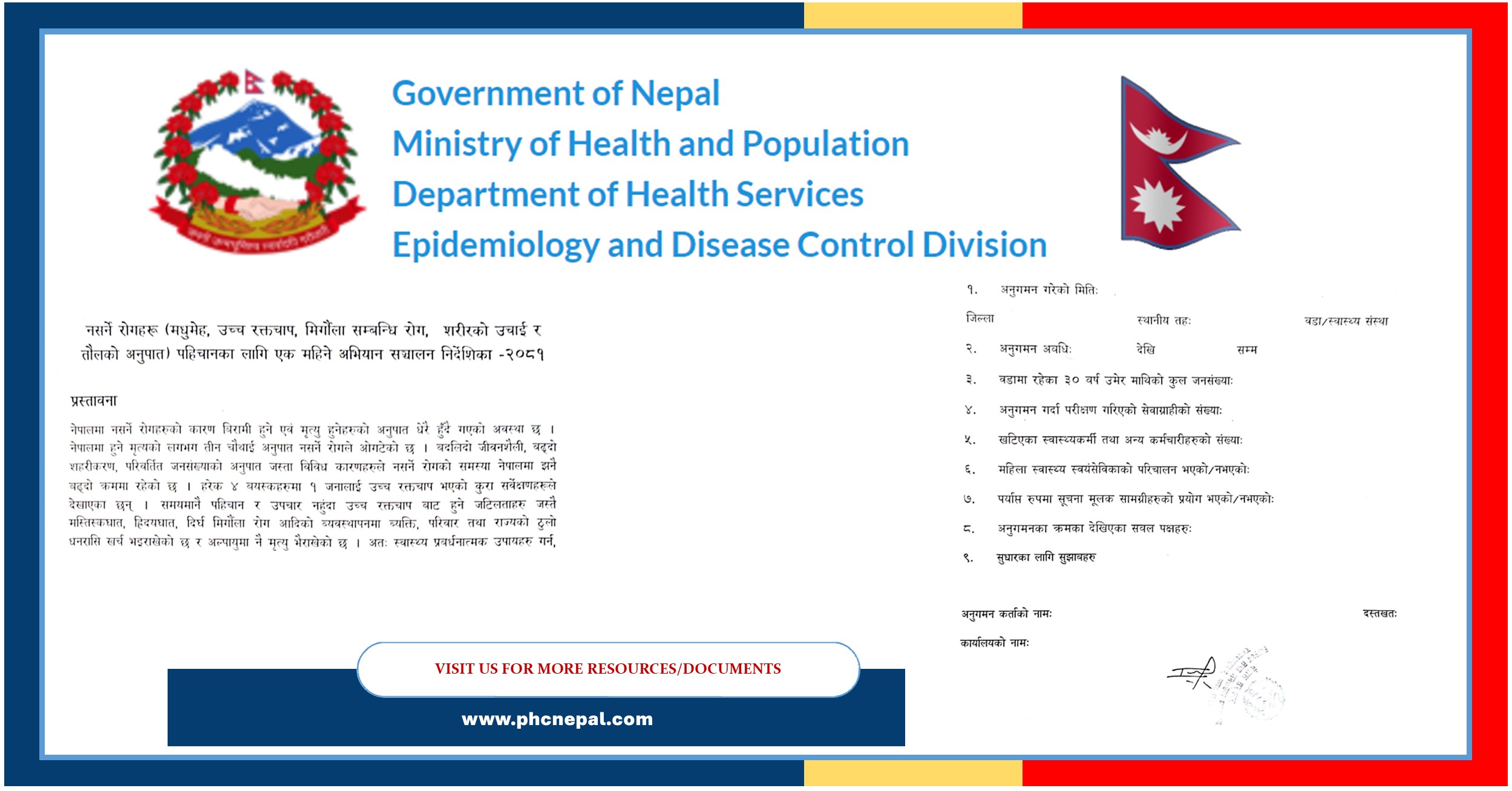 One-Month Non-Communicable Diseases (NCD) Identification Campaign ...